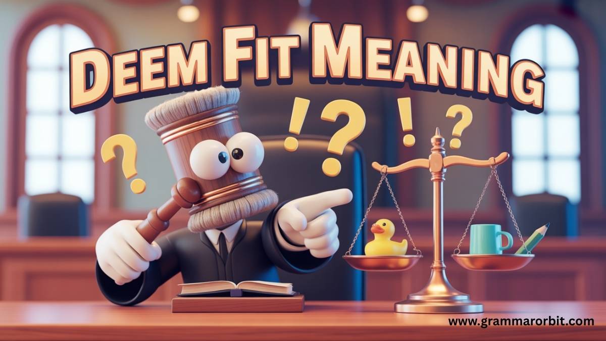 Deem Fit Meaning Usage and Real Life Examples - Grammar Orbit