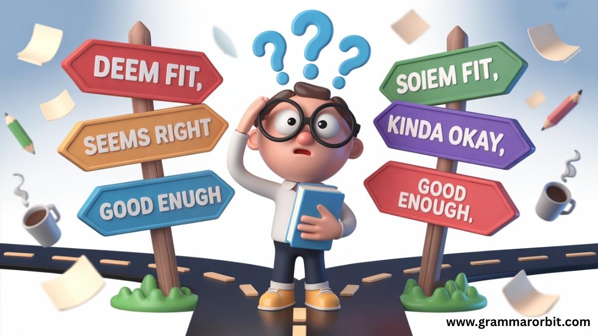 Deem Fit Meaning Usage and Real Life Examples - Grammar Orbit