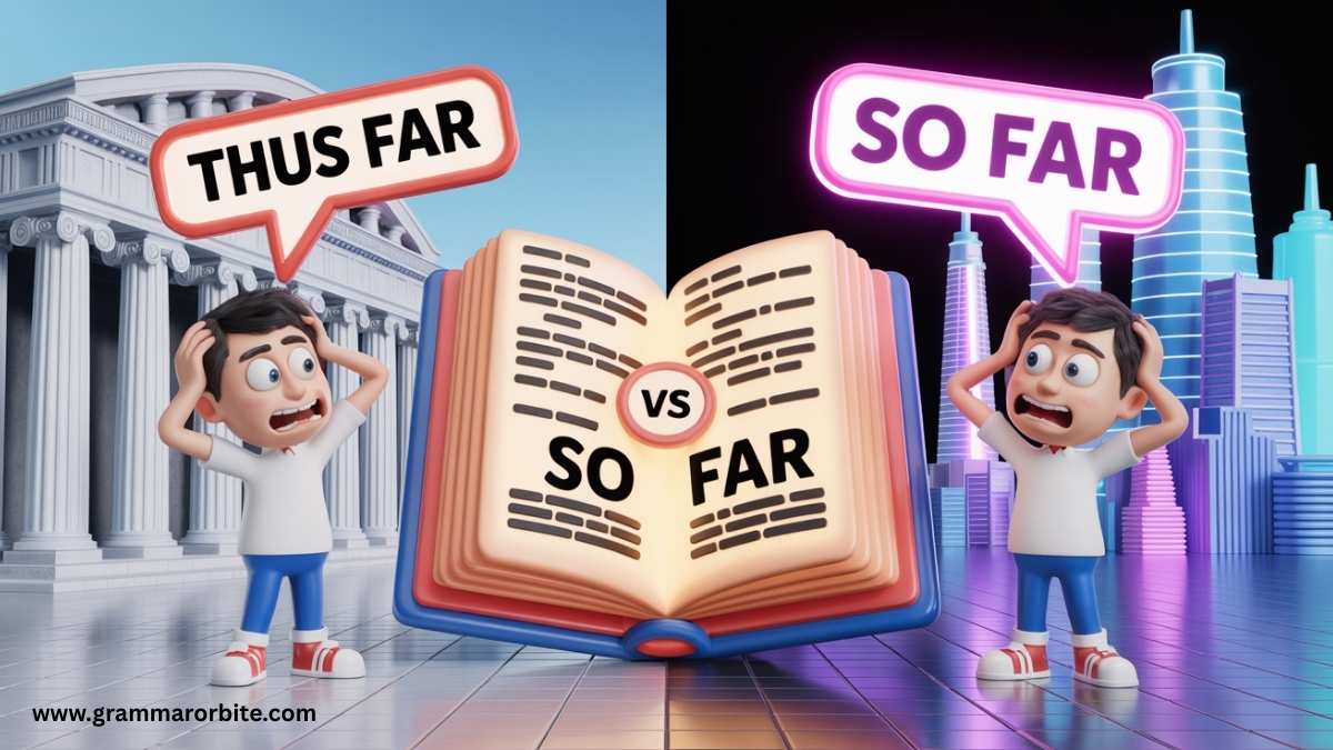 Thus Far vs So Far Meaning Usage and Examples - Grammar Orbit