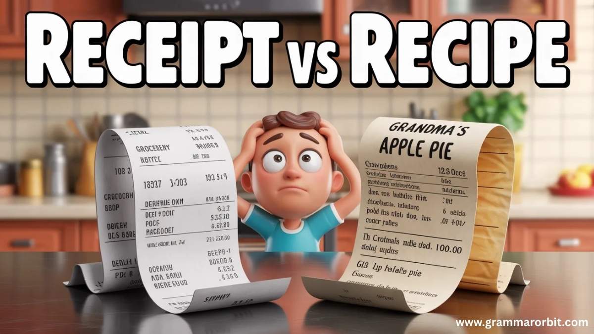 Receipt vs Recipe Understanding the Historical Difference - Grammar Orbit