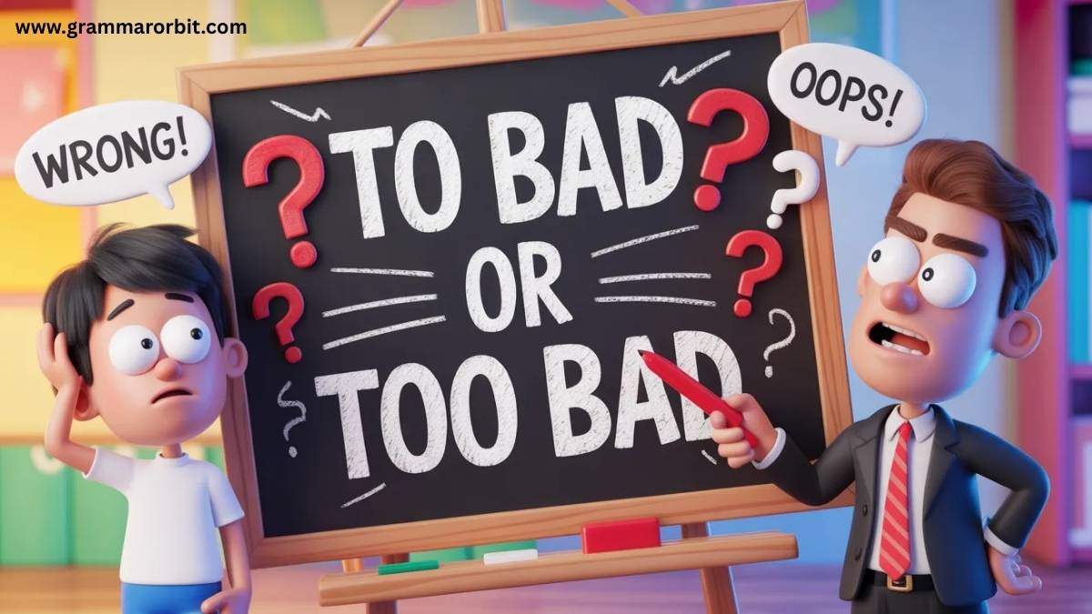 To Bad or Too Bad The Ultimate Grammar Guide - Grammar Orbit